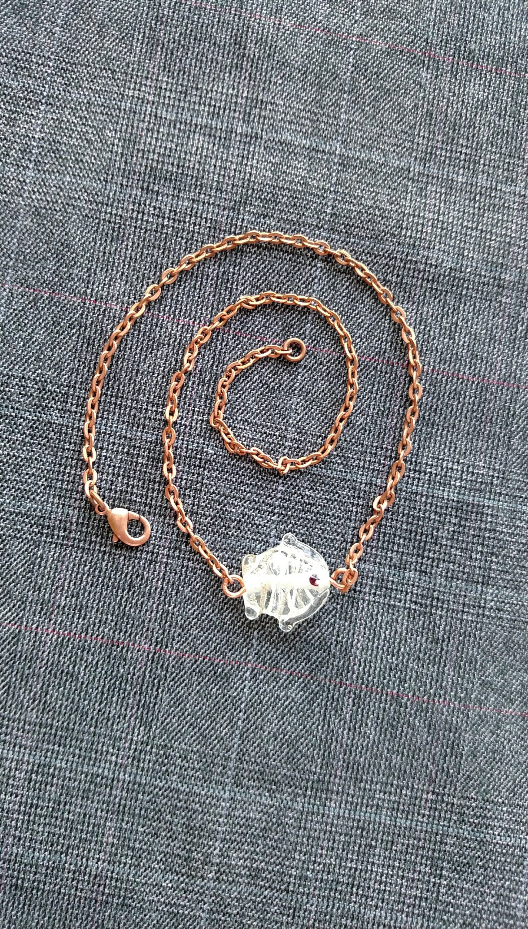 Adorable Small Glass Fish Pendant on Short Chain - Etsy