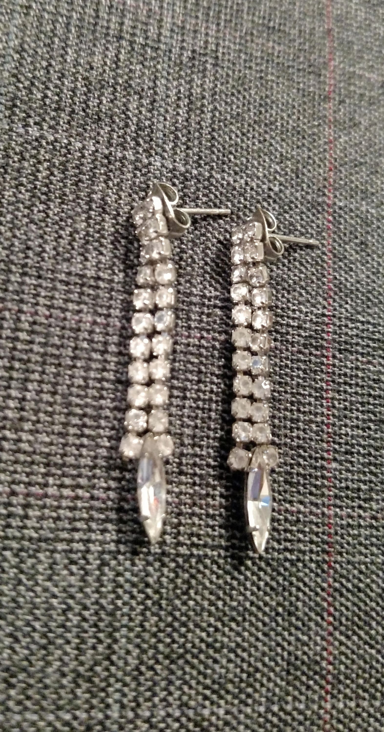 Original Vintage Prom Wedding Formal Earrings With Rainbow Sparkling ...