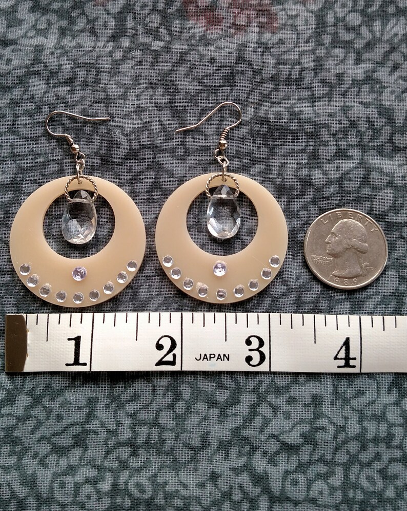 Nude Shade Bedazzled Sparkling Sequins Bling Disc Earrings - Etsy