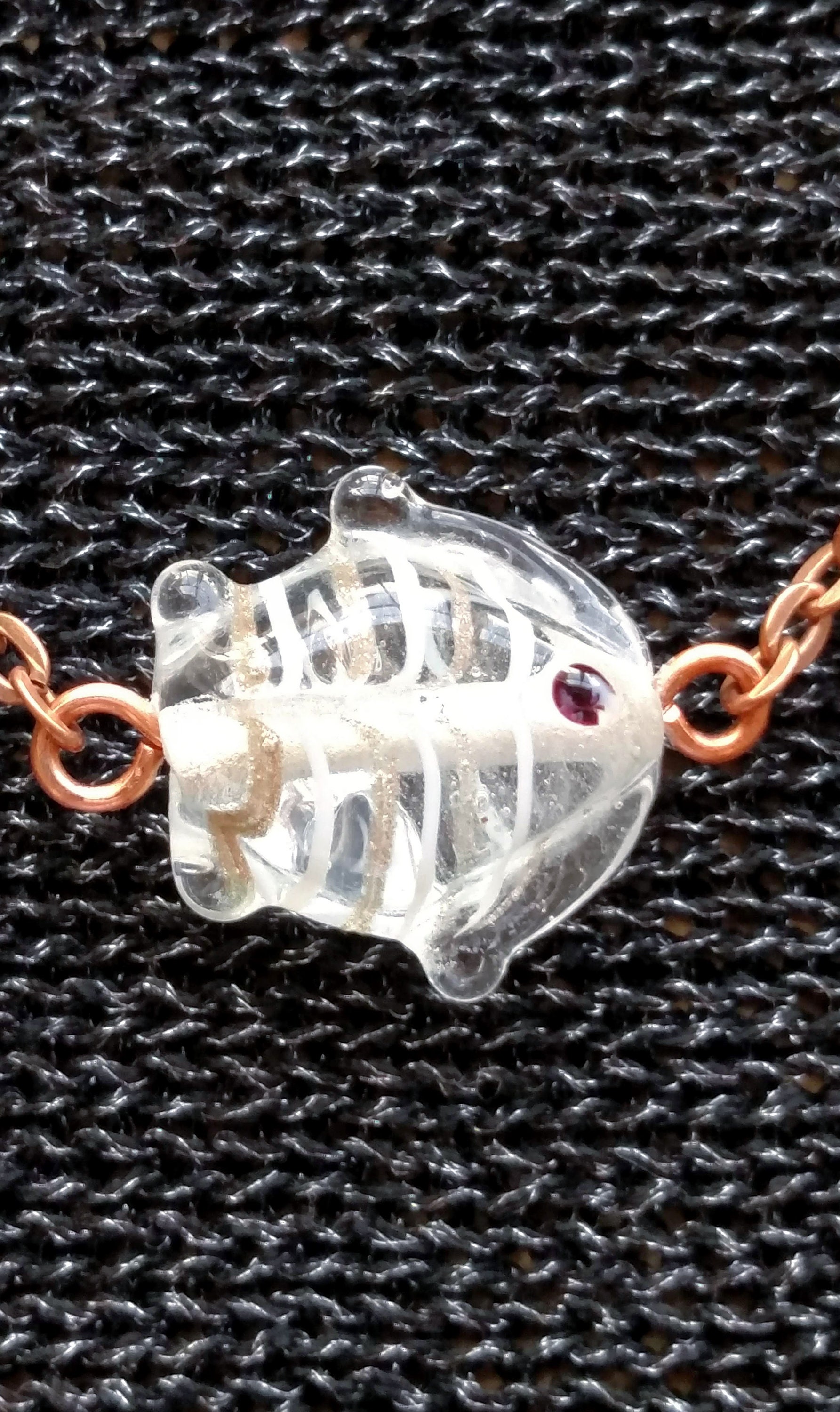 Adorable Small Glass Fish Pendant on Short Chain - Etsy