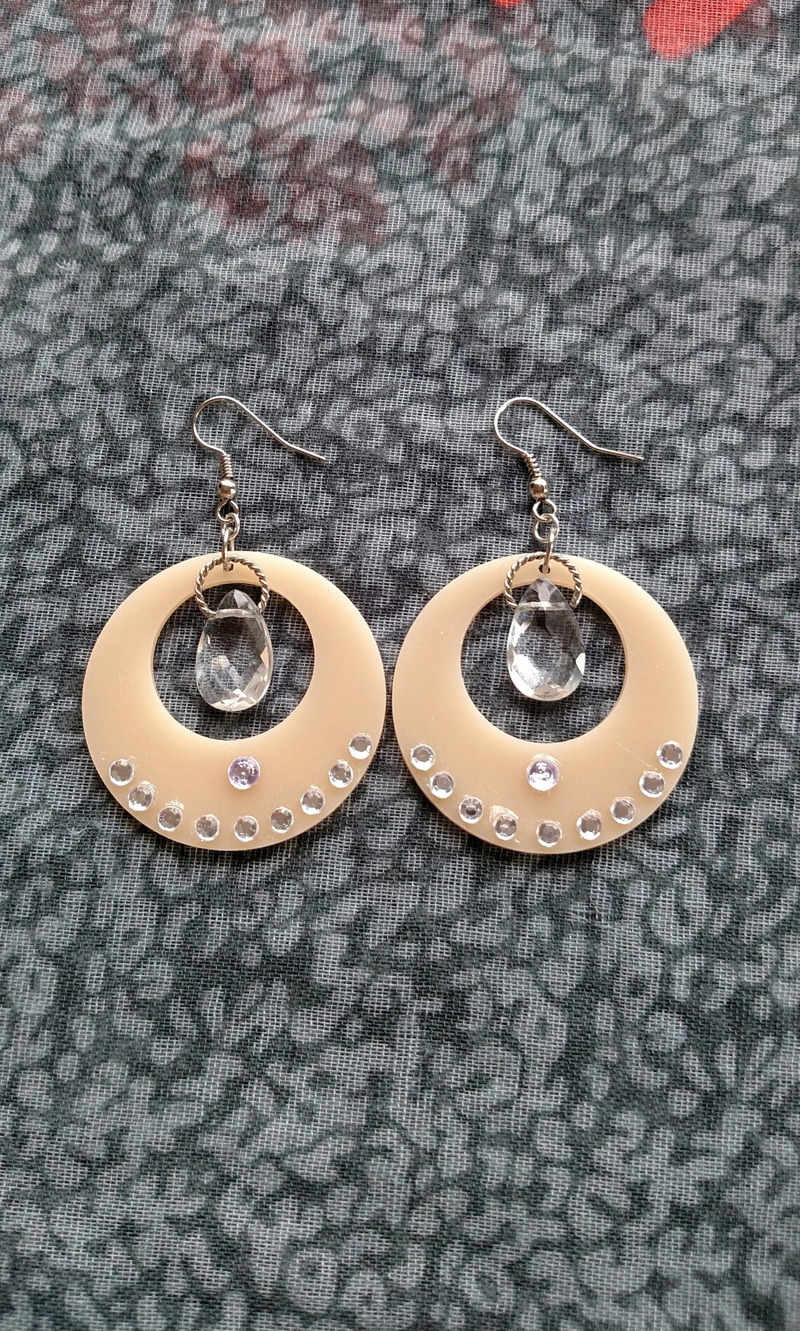 Nude Shade Bedazzled Sparkling Sequins Bling Disc Earrings - Etsy