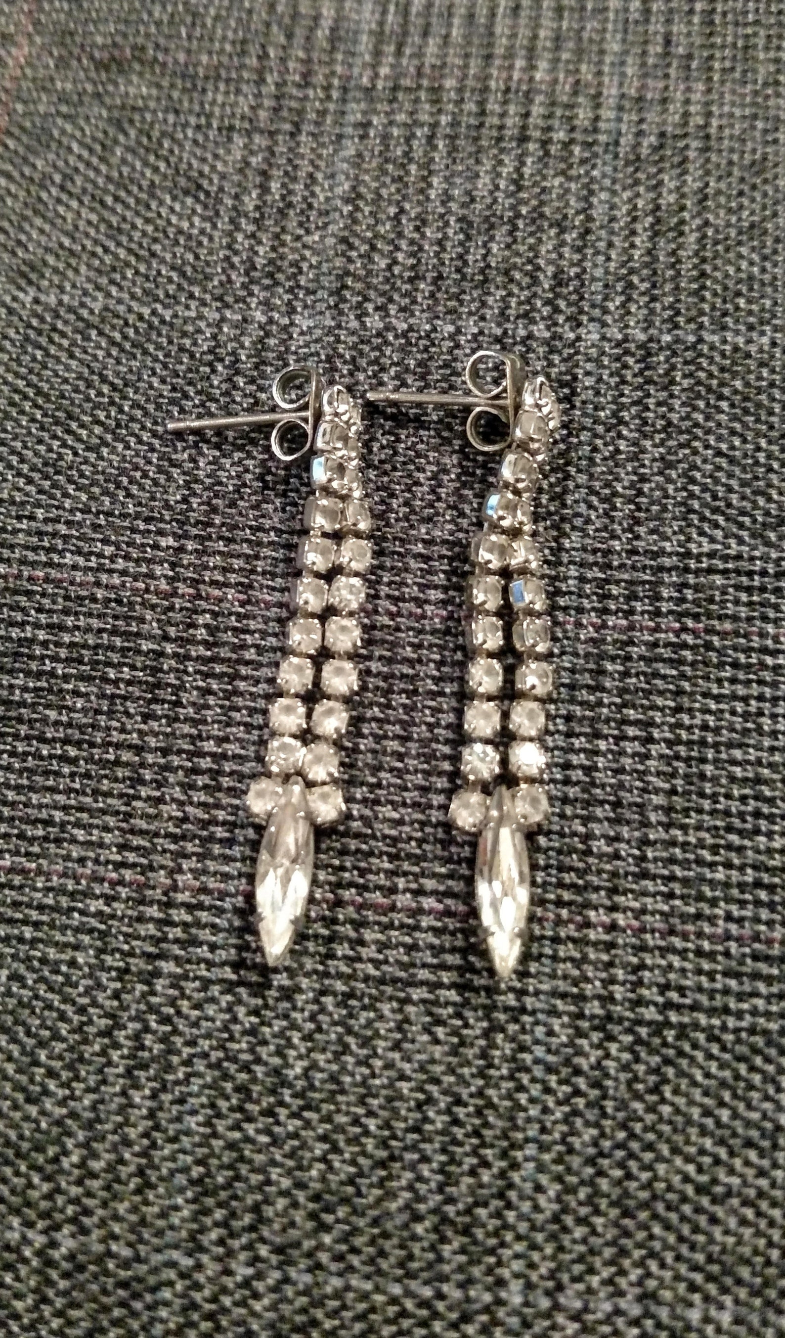 Original Vintage Prom Wedding Formal Earrings With Rainbow Sparkling ...