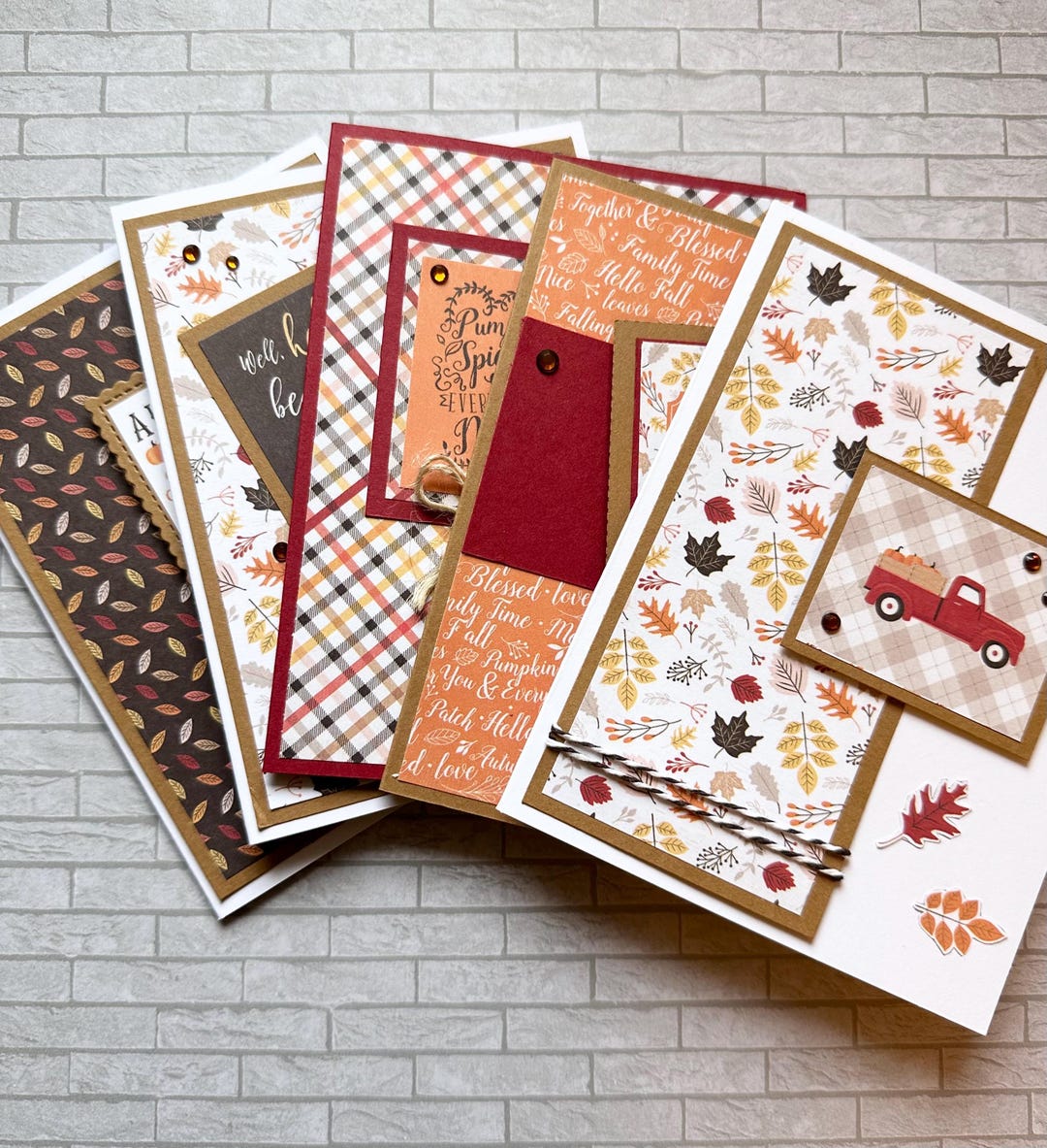 Set of 5 Fall Note Cards, Fall Greeting Cards, Blank Cards - Etsy