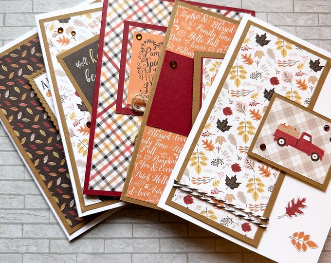 Set of 5 Fall Note Cards, Fall Greeting Cards, Blank Cards - Etsy