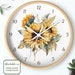 Sunflower Floral Wall Clock, 10" Summer Watercolor Bouquet Clock ...