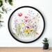 Wildflower Wall Clock, Spring Floral Wall Clock, 10 Watercolor Flower ...