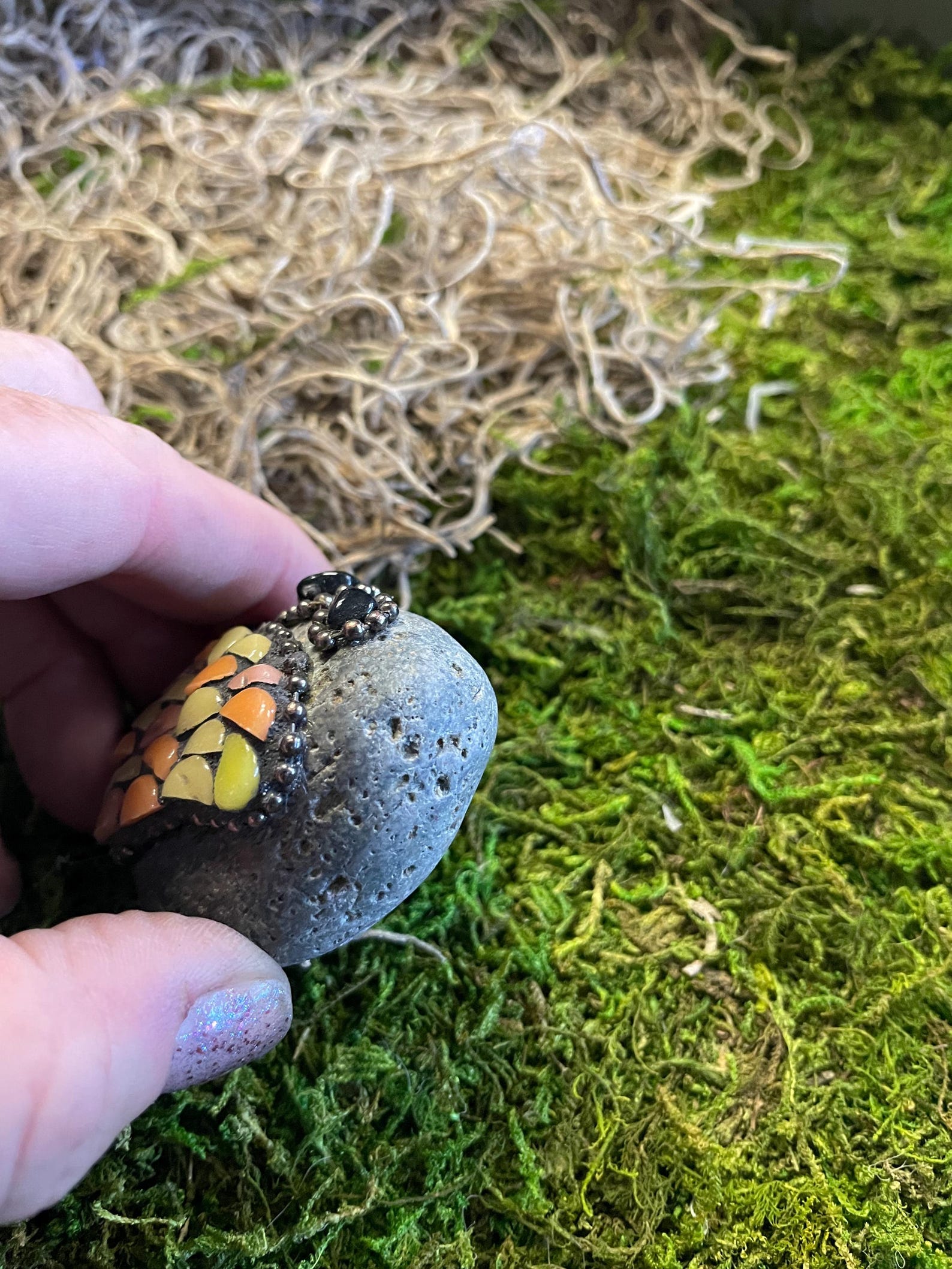Mosaic Rock - Mini Paw Print - Etsy