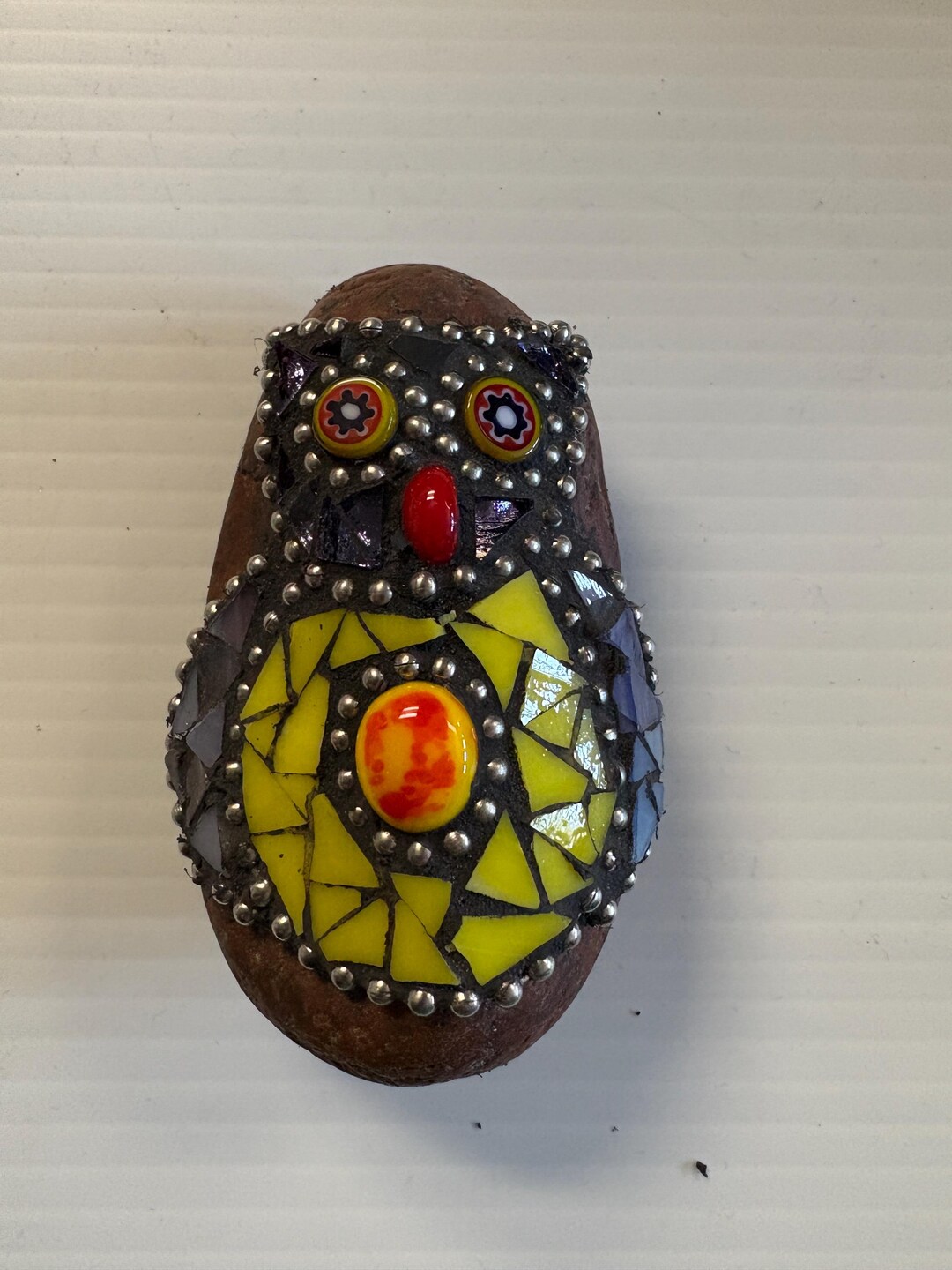 Mosaic Rock - Yellow Bellied Owl - Etsy