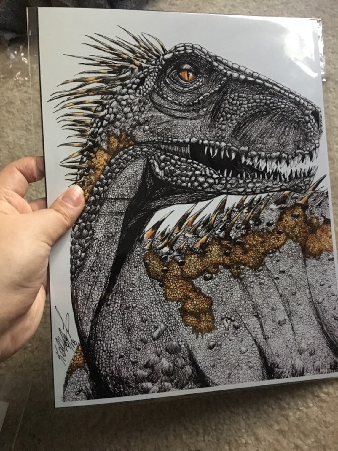 Indoraptor ART PRINT Jurassic World Fallen Kingdom Dinosaur - Etsy