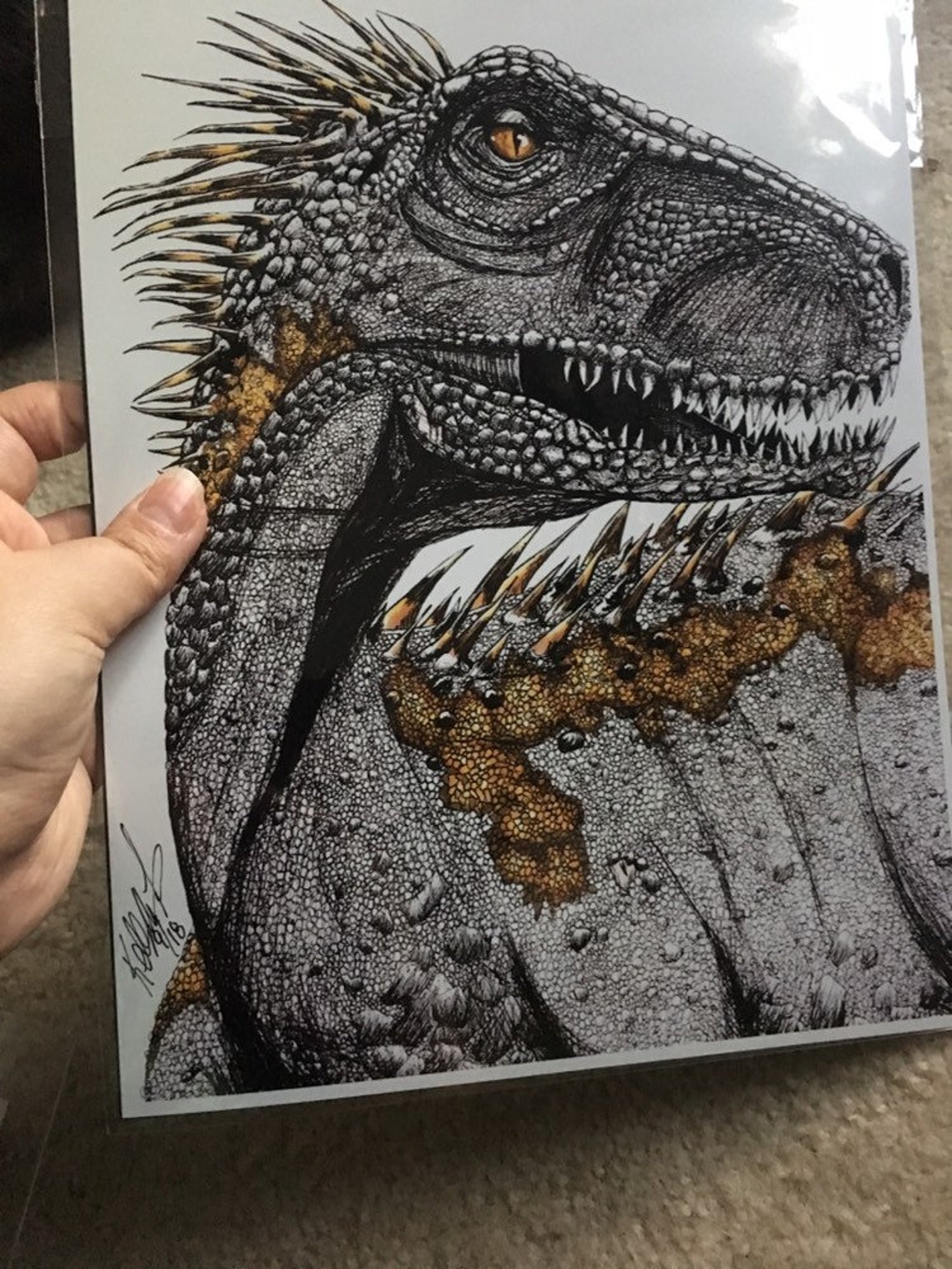 Indoraptor ART PRINT Jurassic World Fallen Kingdom dinosaur | Etsy