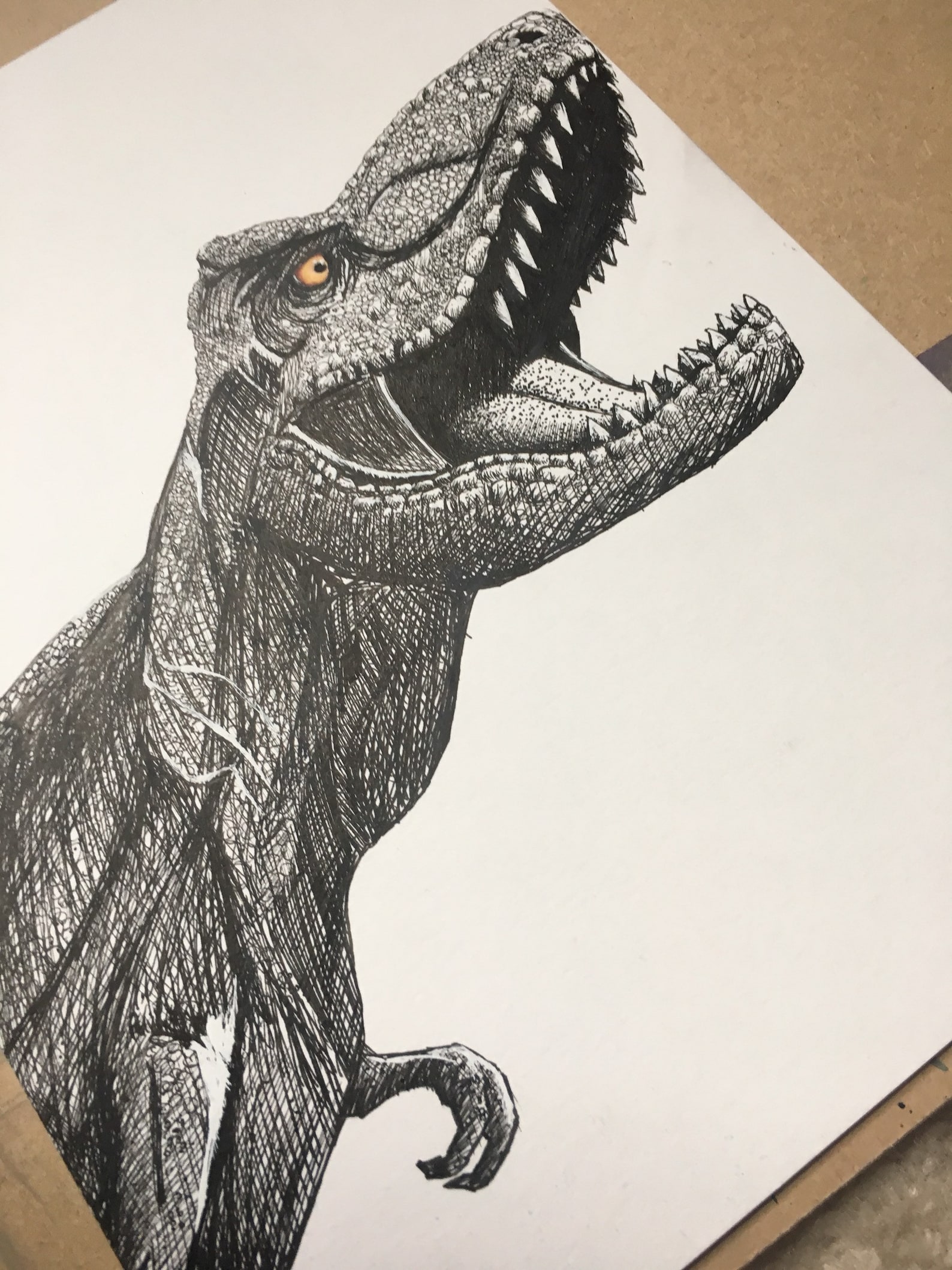 Tyrannosaurus Rex ART PRINT Ink Drawing Dinosaur Jurassic Park - Etsy
