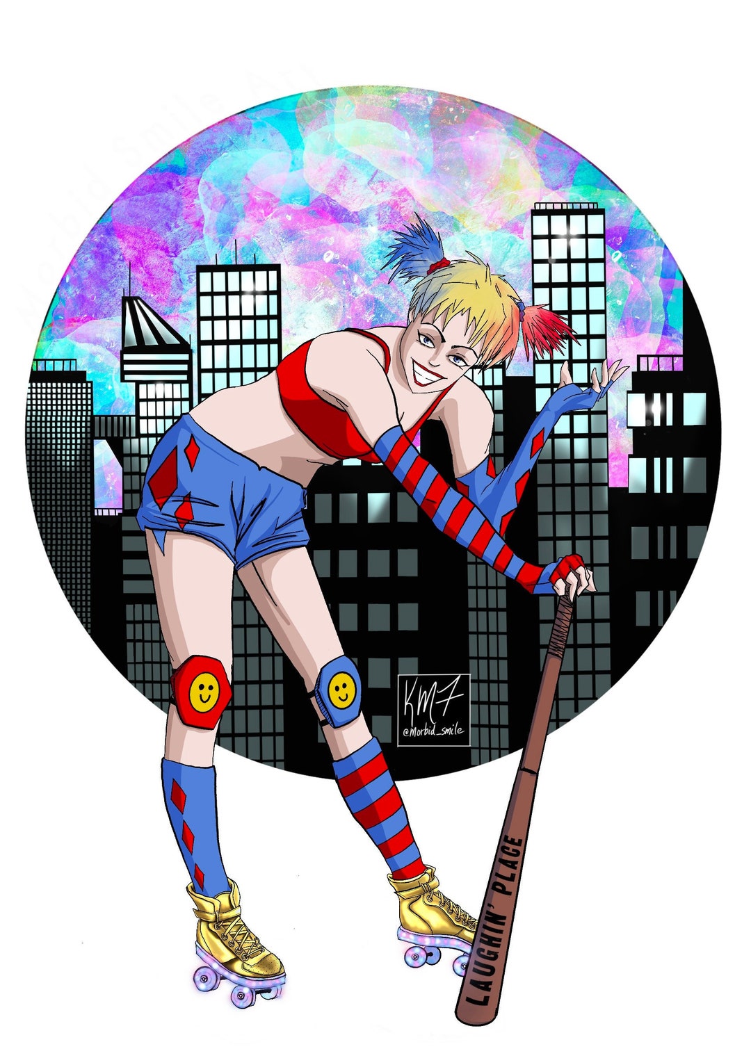 Roller Derby Clown Girl STICKER Birds of Prey Roller Skates - Etsy
