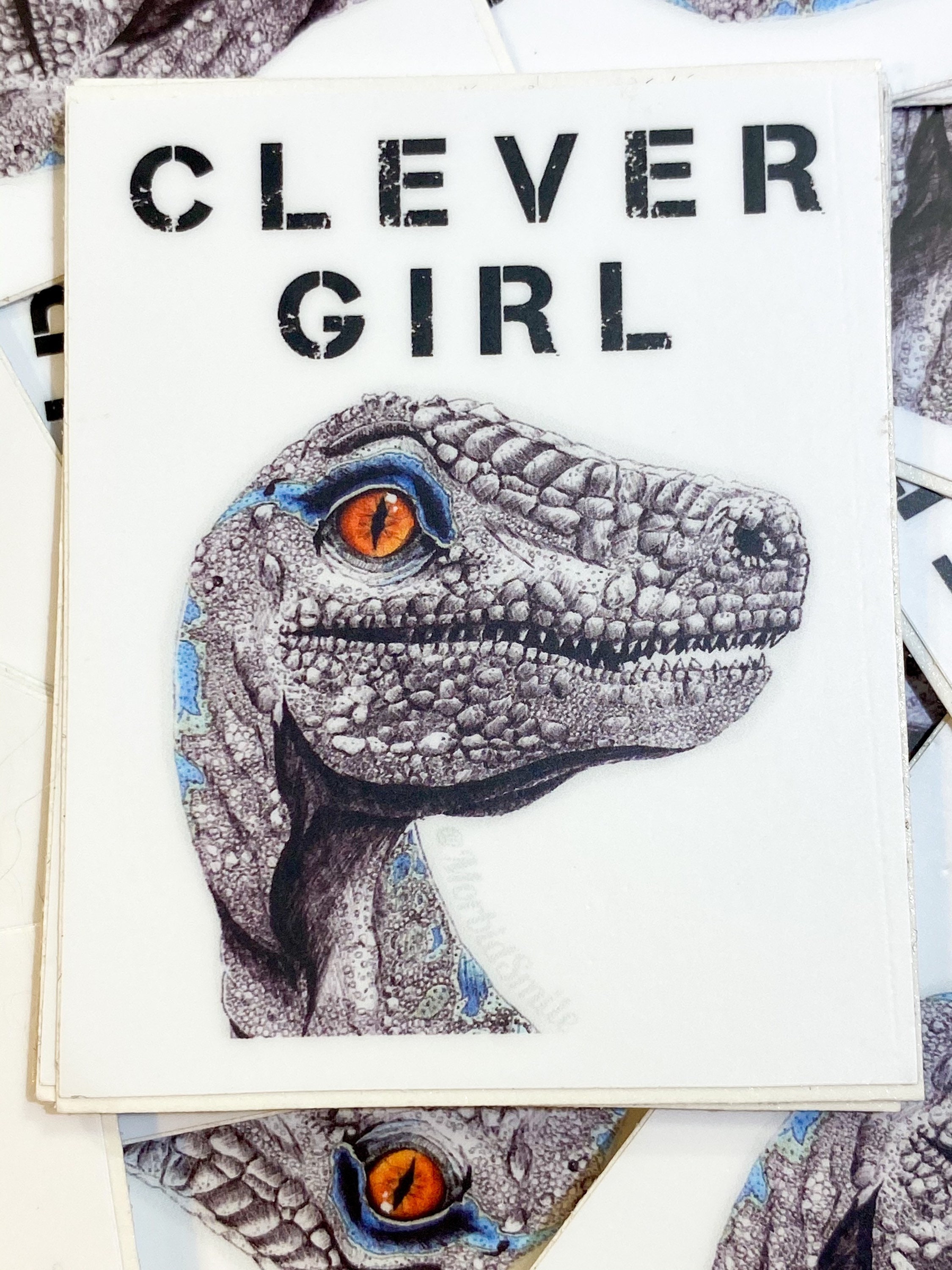 Clever Girl STICKER Blue the Velociraptor Jurassic Park Jurassic World ...