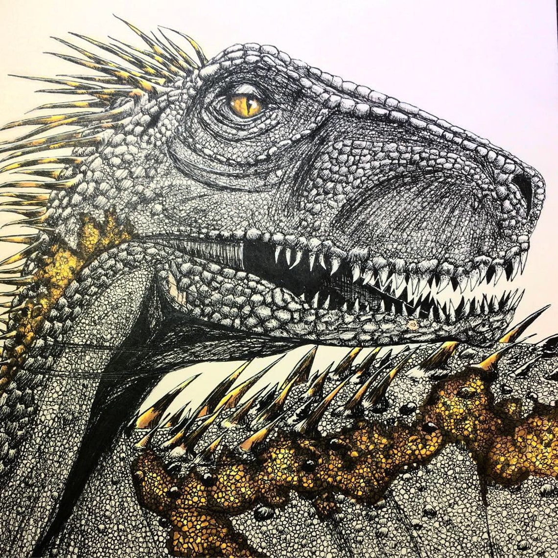 Indoraptor ART PRINT Jurassic World Fallen Kingdom Dinosaur - Etsy