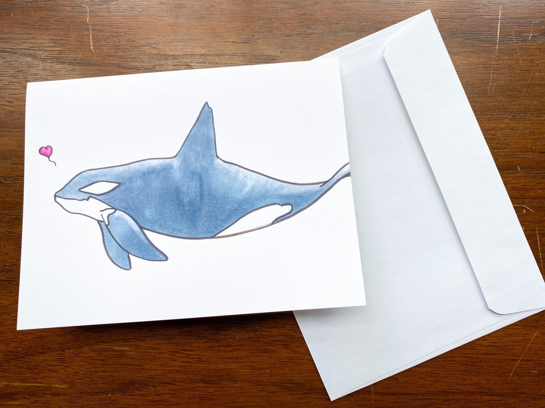 Orca NOTECARD Blank Gift Cards Thank You Cards Stationary Office ...