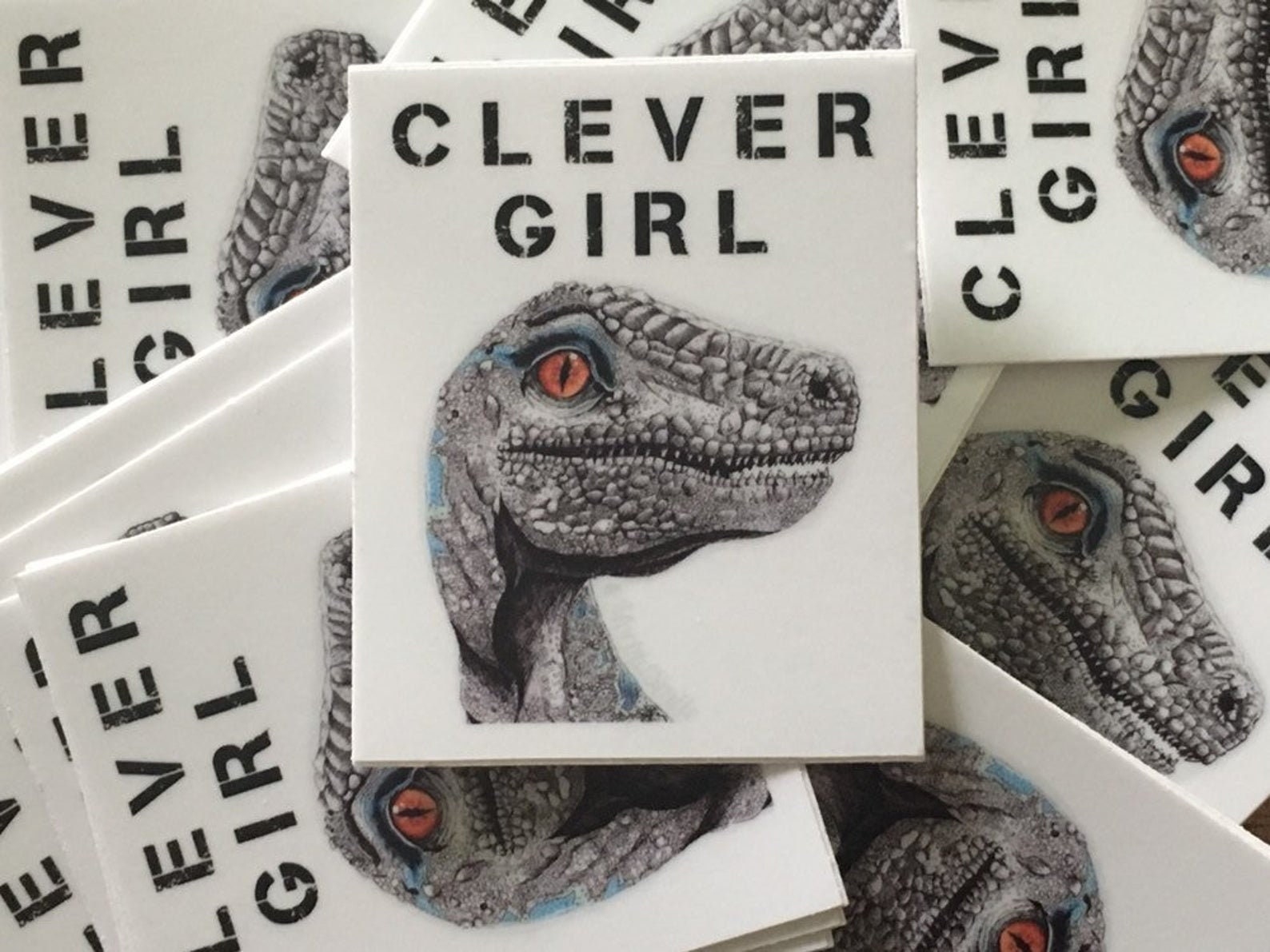 Clever Girl STICKER Blue the Velociraptor Jurassic Park Jurassic World ...