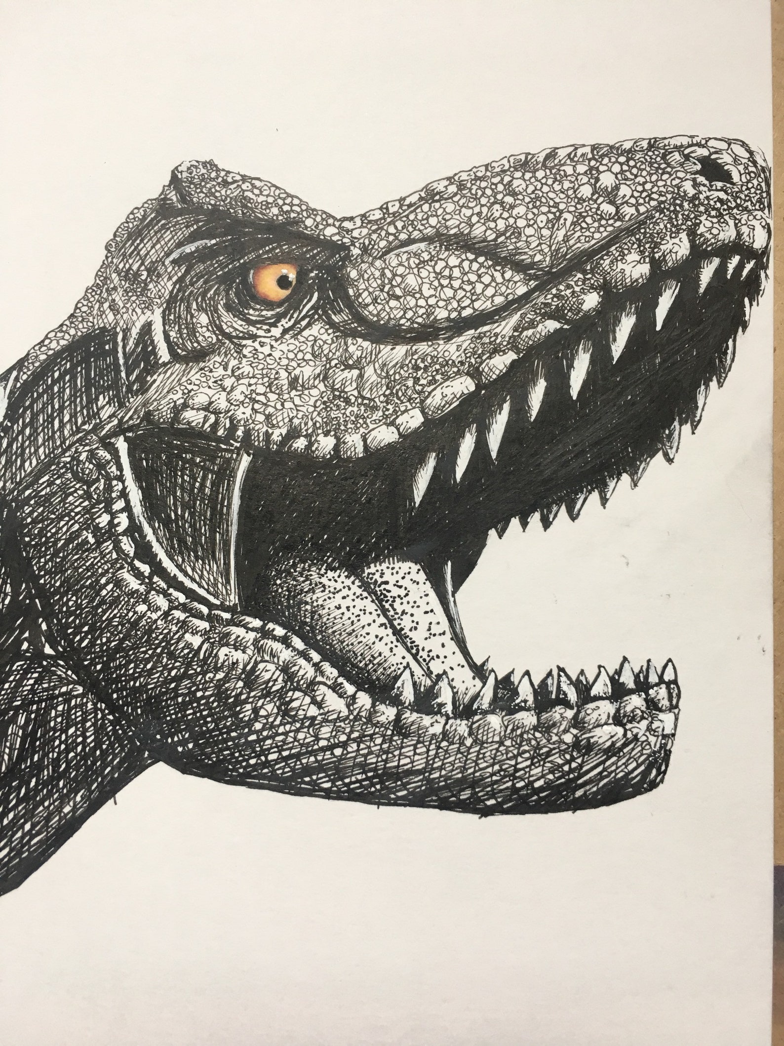 Tyrannosaurus Rex ART PRINT Ink Drawing Dinosaur Jurassic Park - Etsy