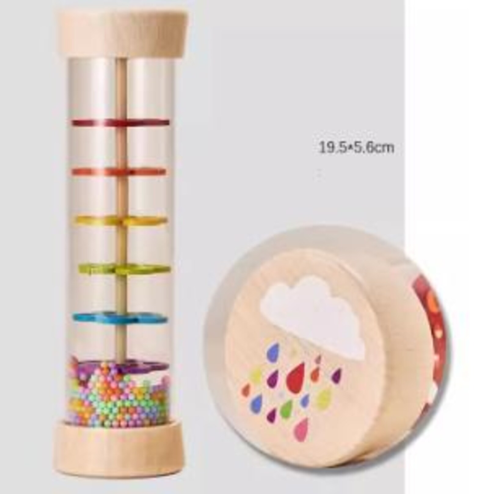Montessori Baby Rain Stick: Rainbow Hourglass Sensory Rattle - Etsy