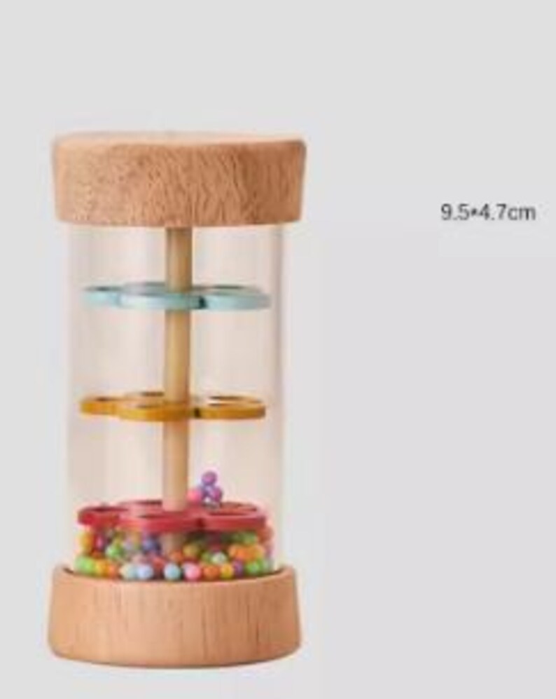Montessori Baby Rain Stick: Rainbow Hourglass Sensory Rattle - Etsy