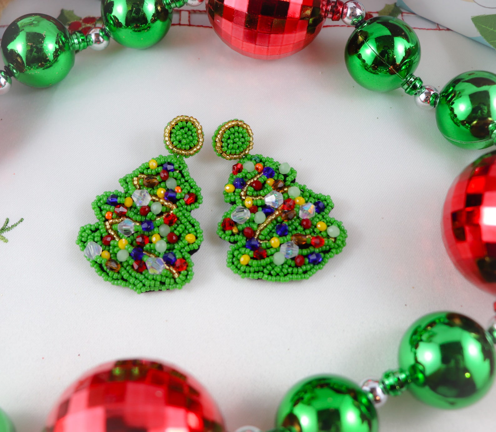 Beaded Rudolph Earrings: Red Nosed Reindeer, Christmas Holiday Jewelry ...
