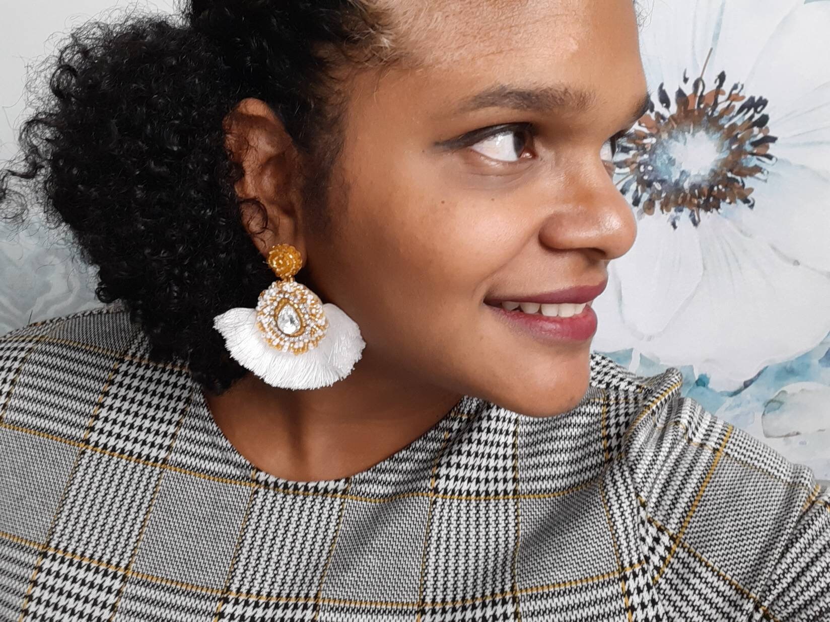 Twisted Seed Beads Fan Fringe Tassels Earring Tassel Beaded | Etsy