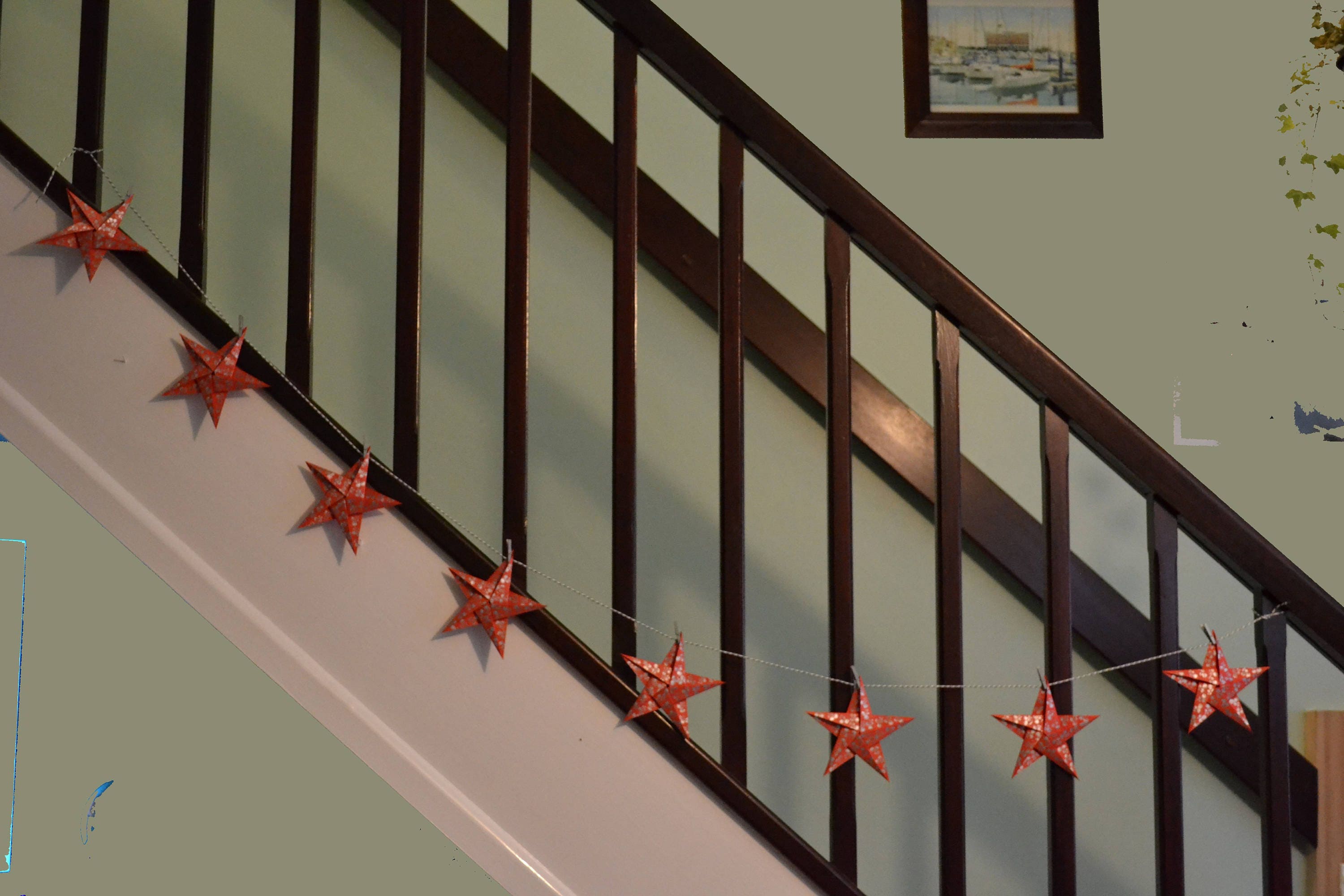 Origami Paper Star Love Bunting Garland, Wedding Decoration, Party ...