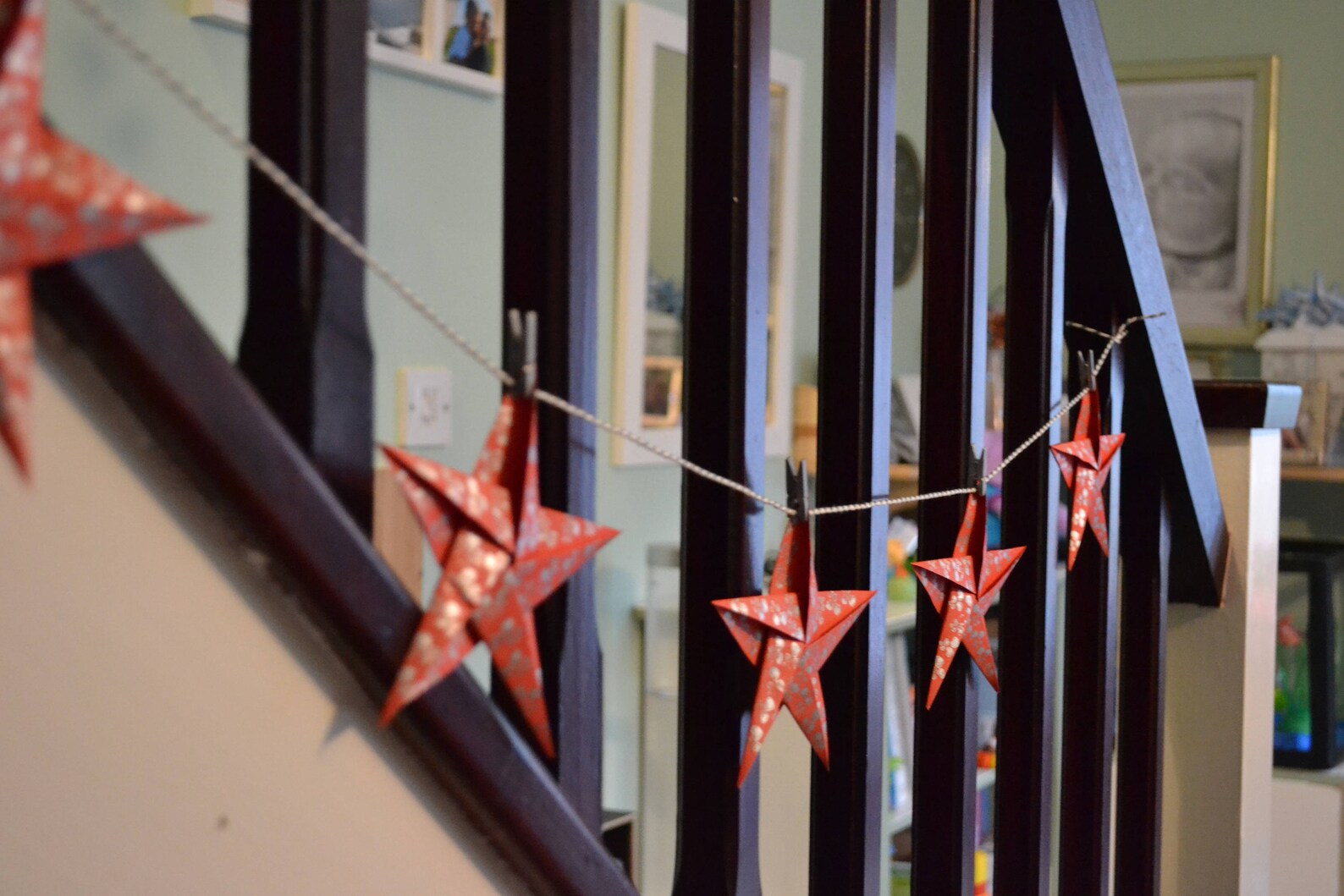 Origami Paper Star Love Bunting Garland, Wedding Decoration, Party ...