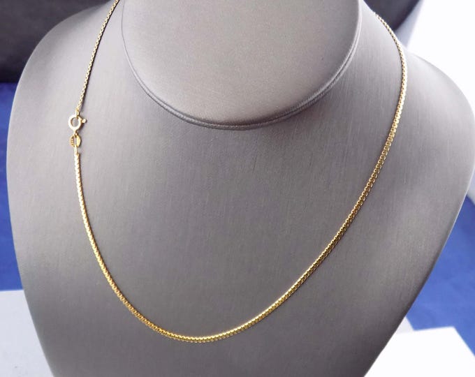 14K Solid Yellow Gold Italian Serpentine Chain Necklace 17-7/8