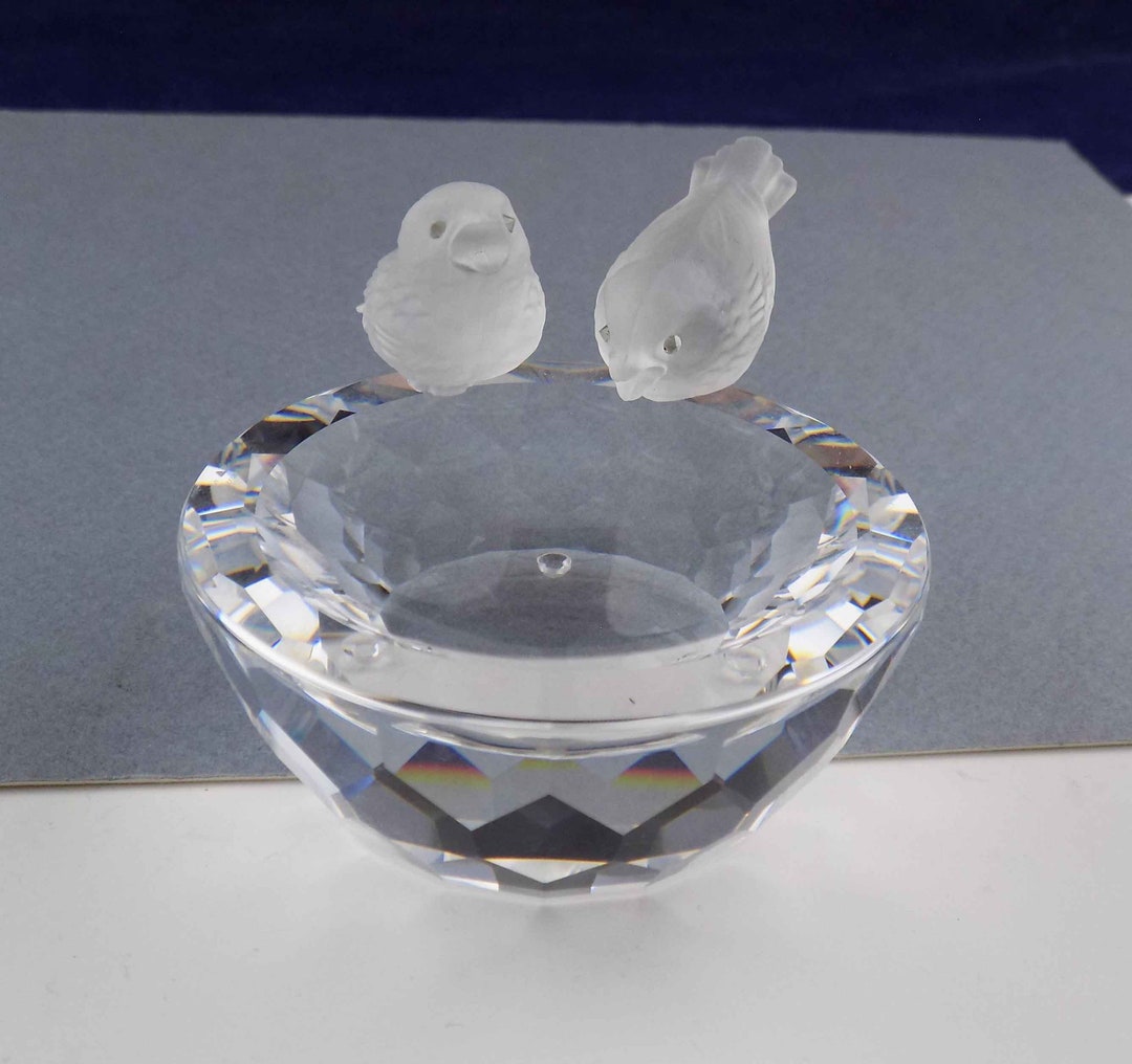 Swarovski Crystal Bird Bath, Mint Retired Feathered Beauties Group, No ...