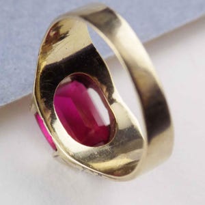 Sz 8, 10K+ Solid Yellow Gold Ruby Signet Ring 5.9g, Eye Catching 8x10mm ...
