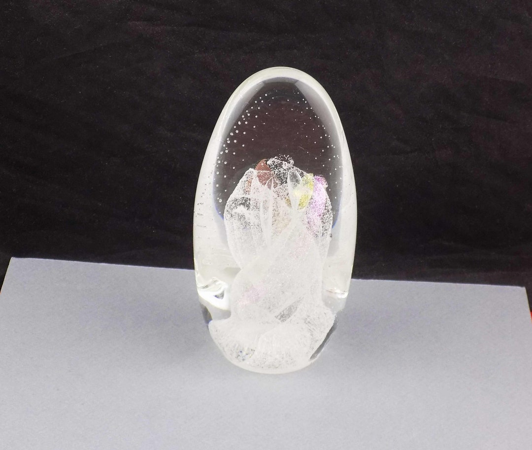 Large Art Glass Dichroic Paperweight 7" Tall Sculpture, Jim Karg Studio ...