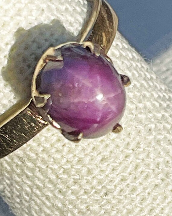 Vintage Star Ruby 18K Solid Yellow Gold Sz 7.5 Ring &… - Gem