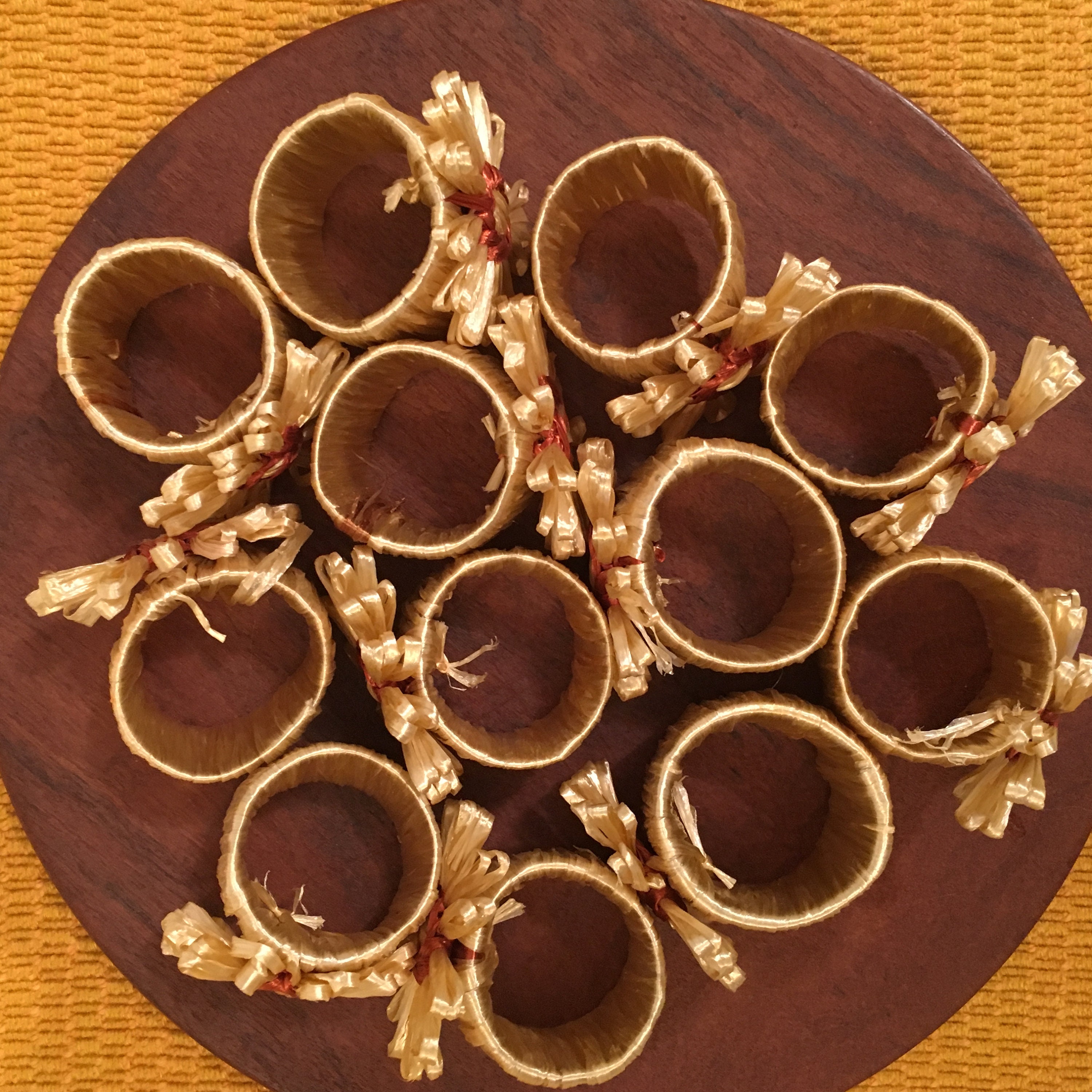 Vintage Raffia Napkin Rings / Set of 10 / Flower Napkin Rings / Summer ...