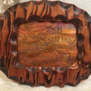 Vintage Copper and Torched Wood / Home Sweet Home Sign / Vintage Nail ...