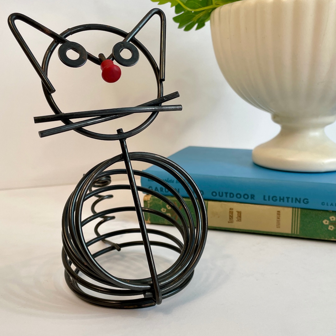 Vintage Coiled Wire Letter Holder / Note Holder / Bill Holder / Vintage ...