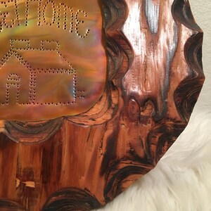 Vintage Copper and Torched Wood / Home Sweet Home Sign / Vintage Nail ...