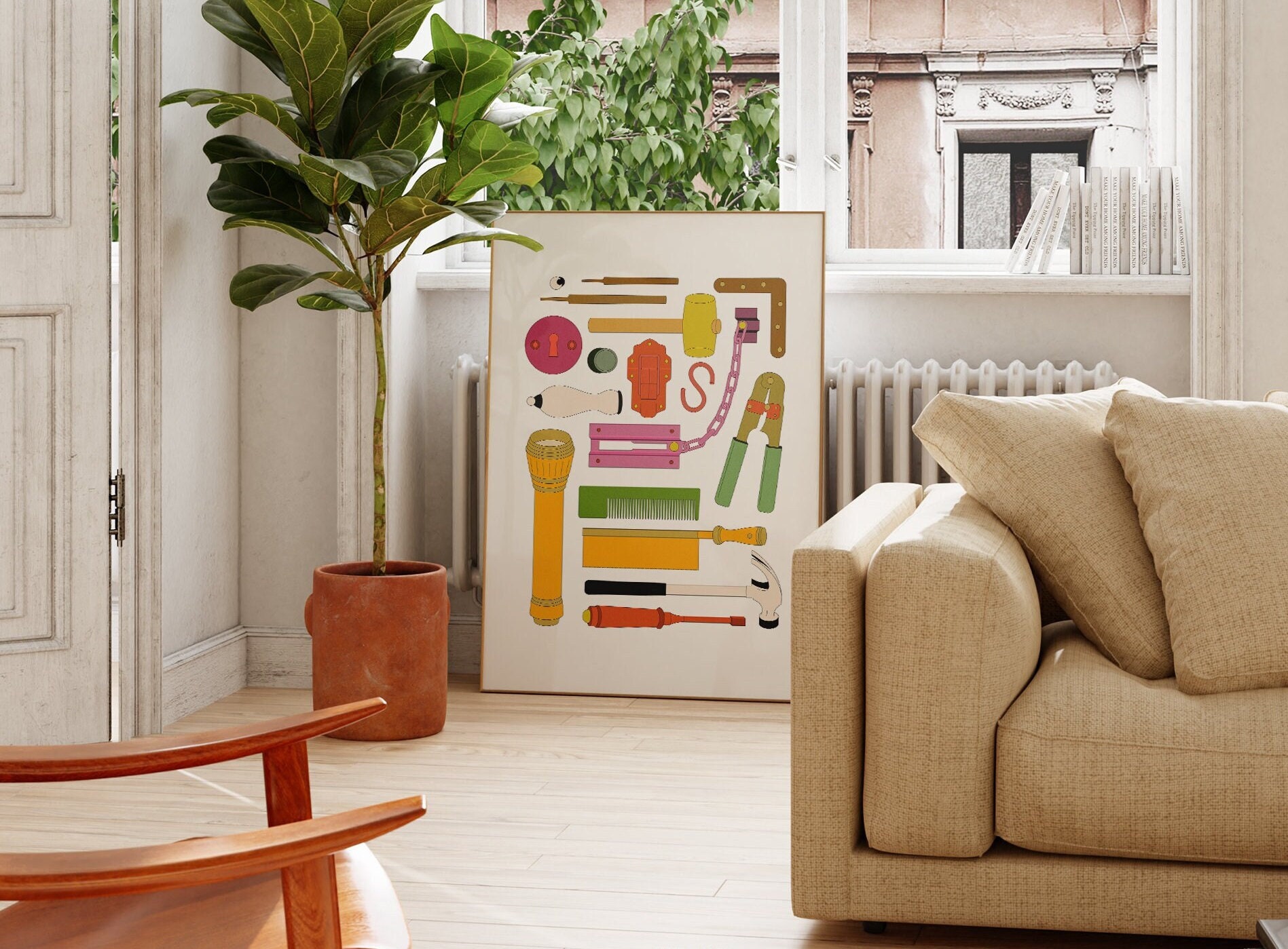 Colorful Toolbox Poster, Workshop Decor, Mechanic Gift, Handyman Wall ...