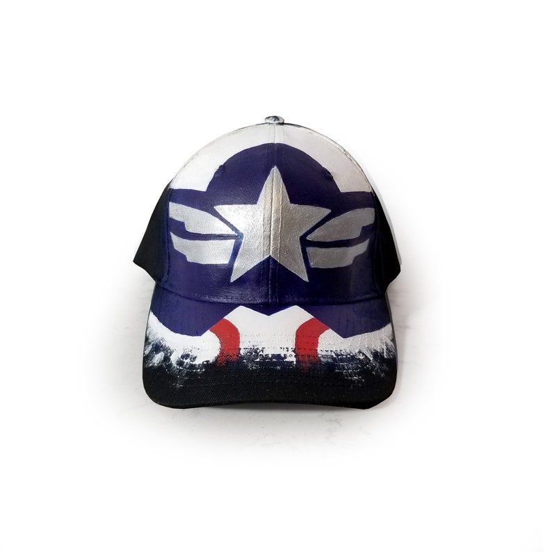 Captain America Custom Hat Mcu Hand Painted Limited | Etsy
