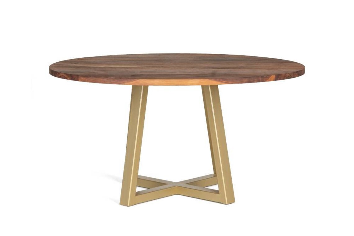 Walnut Dining Table With Metal Base | Etsy