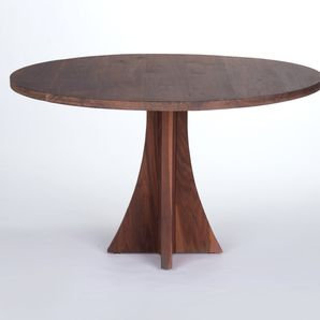 Solid Walnut Round Dining Table - Etsy