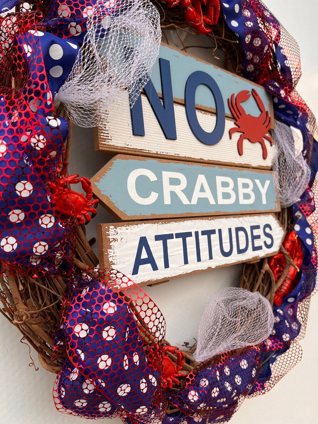 No Crabby Attitudes, Don't Be Crabby, Crab Boil Wreath, Lobster Wreath ...