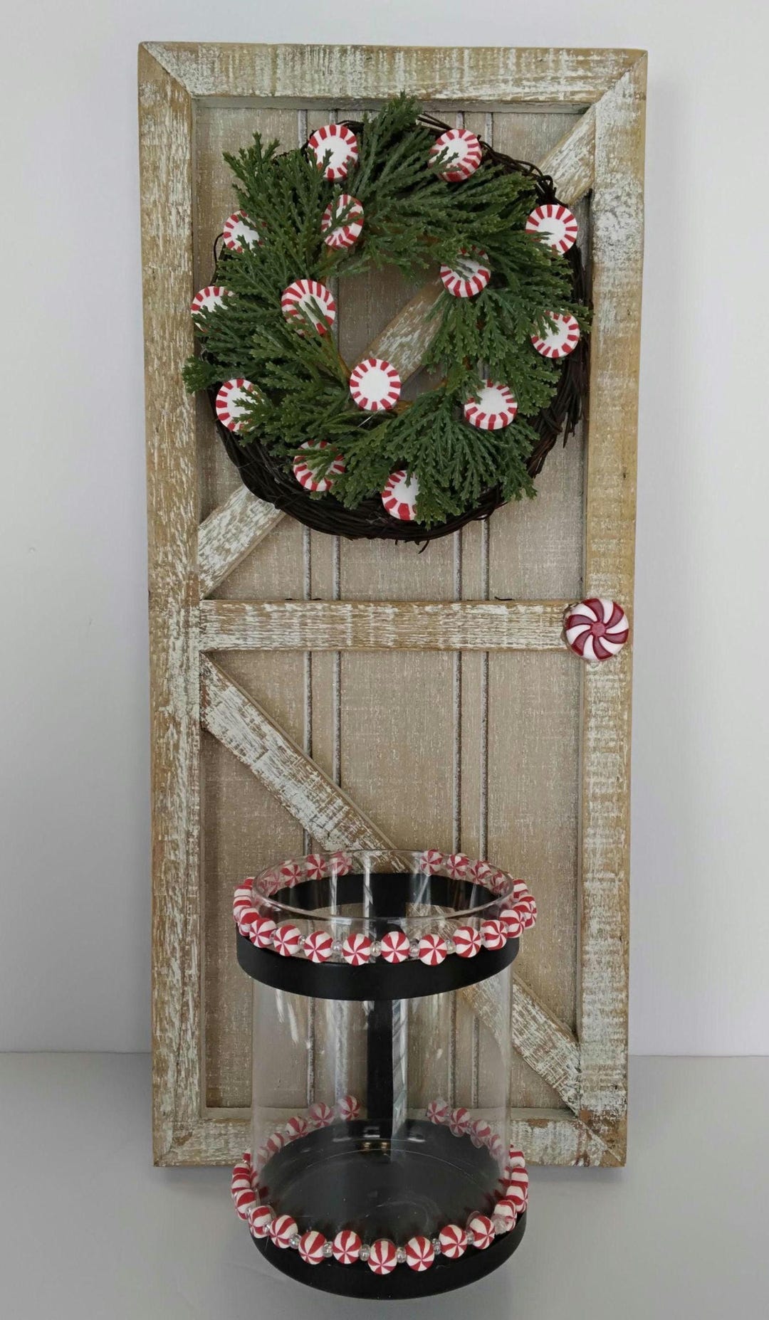 Peppermint Christmas Wall Sconce, Peppermint Candy Sconce, Farmhouse ...