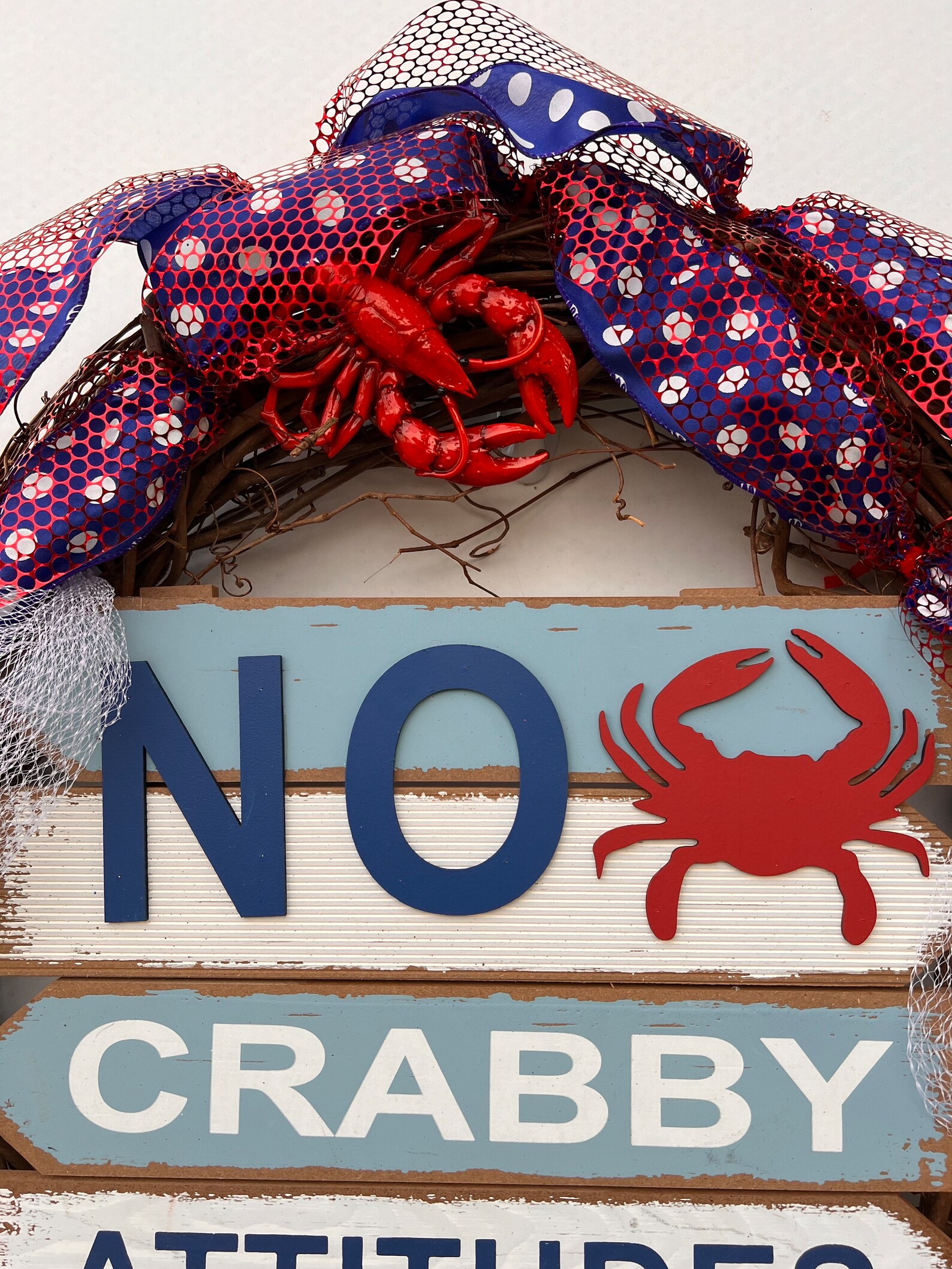 No Crabby Attitudes, Don't Be Crabby, Crab Boil Wreath, Lobster Wreath ...