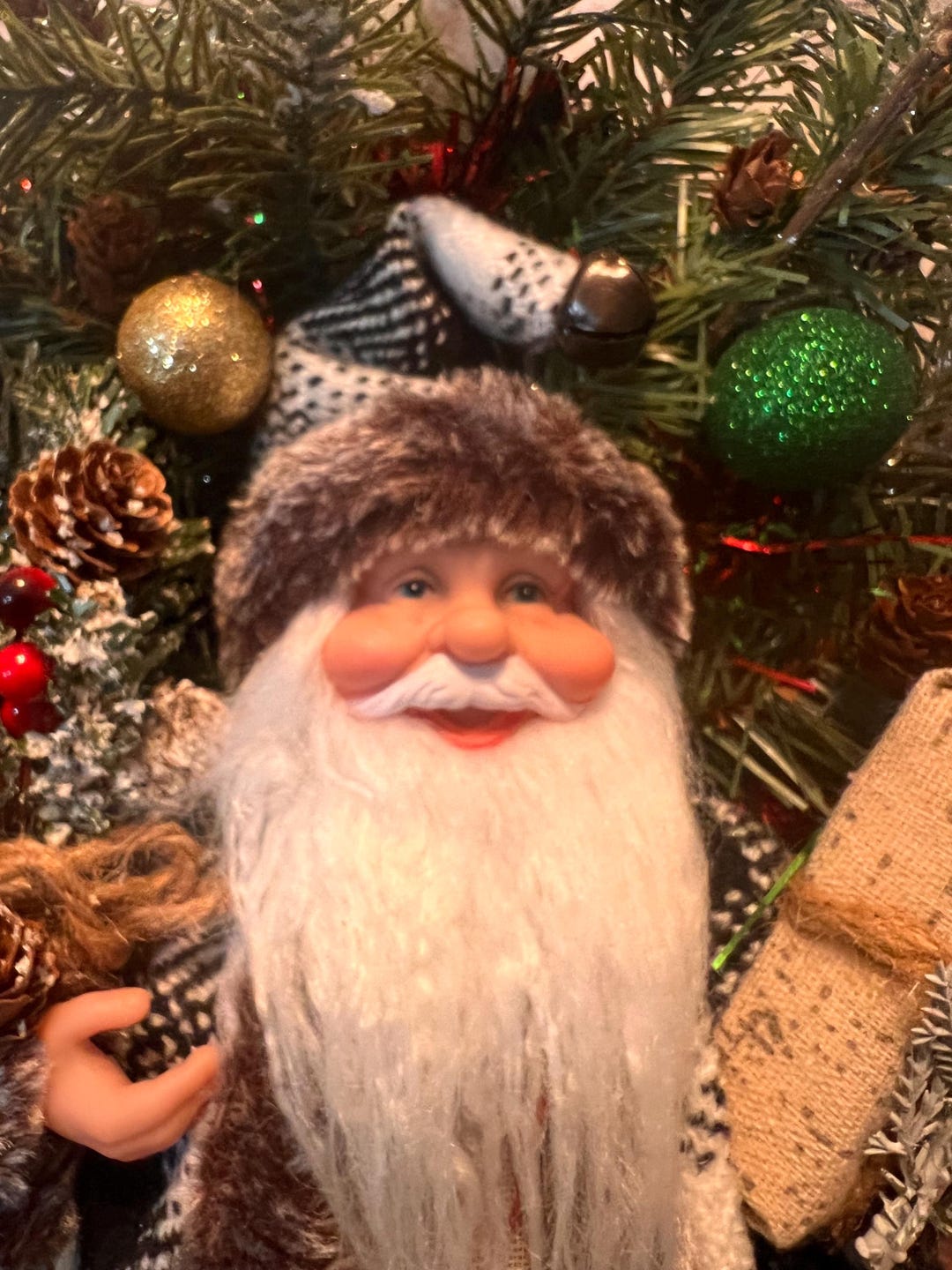 Santa Christmas Swag, Woodland Santa Wreath, Farmhouse Santa Decor ...