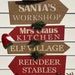 Santa Hat Christmas Sign, North Pole Workshop Direction Centerpiece ...