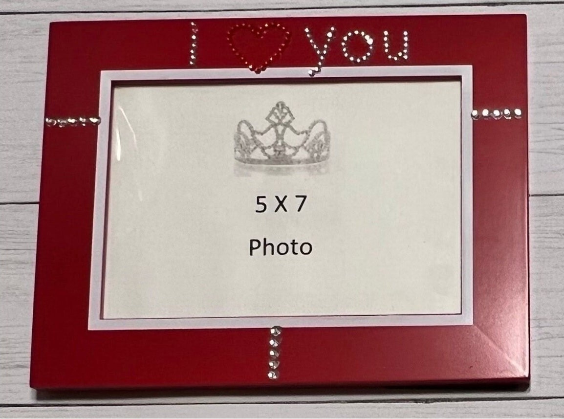 Red Rhinestone 5 X 7 Word Picture Frames, Princess Frame, Star Frame ...
