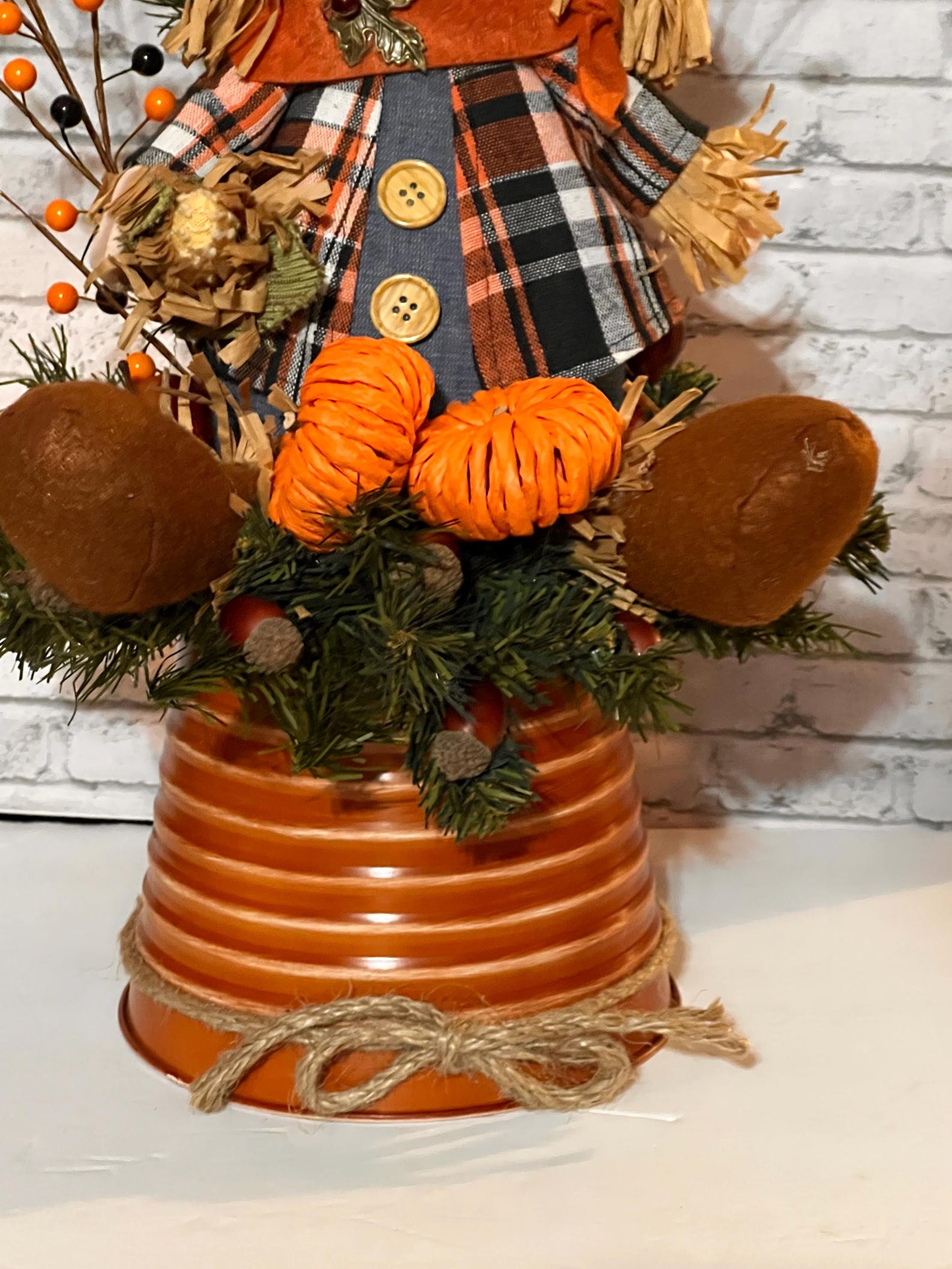 Scarecrow and Pumpkin Harvest Centerpiece, Fall Office Decor, Fall Desk ...