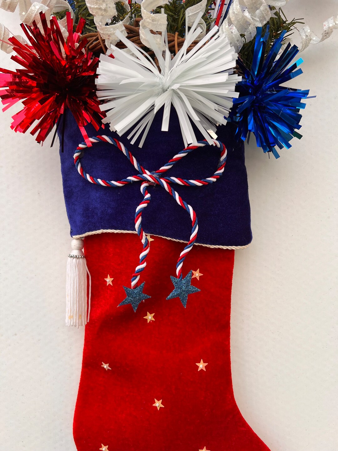 4th of July Fireworks Basket Stocking Door Hanger, Fireworks Wall ...