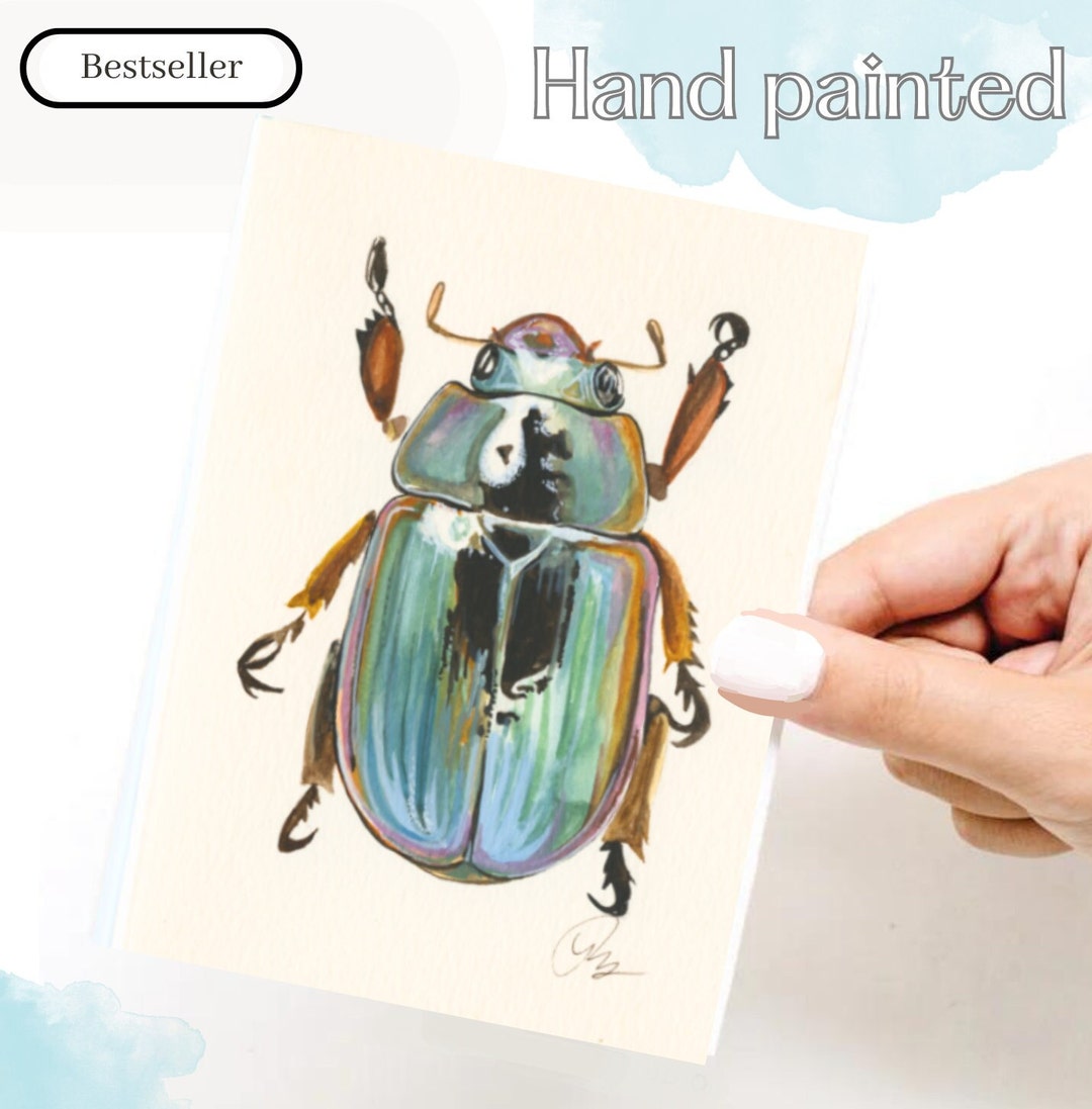 Weird Art Birthday Card Beatle Card Insect Cards Weird Gift for Friend ...