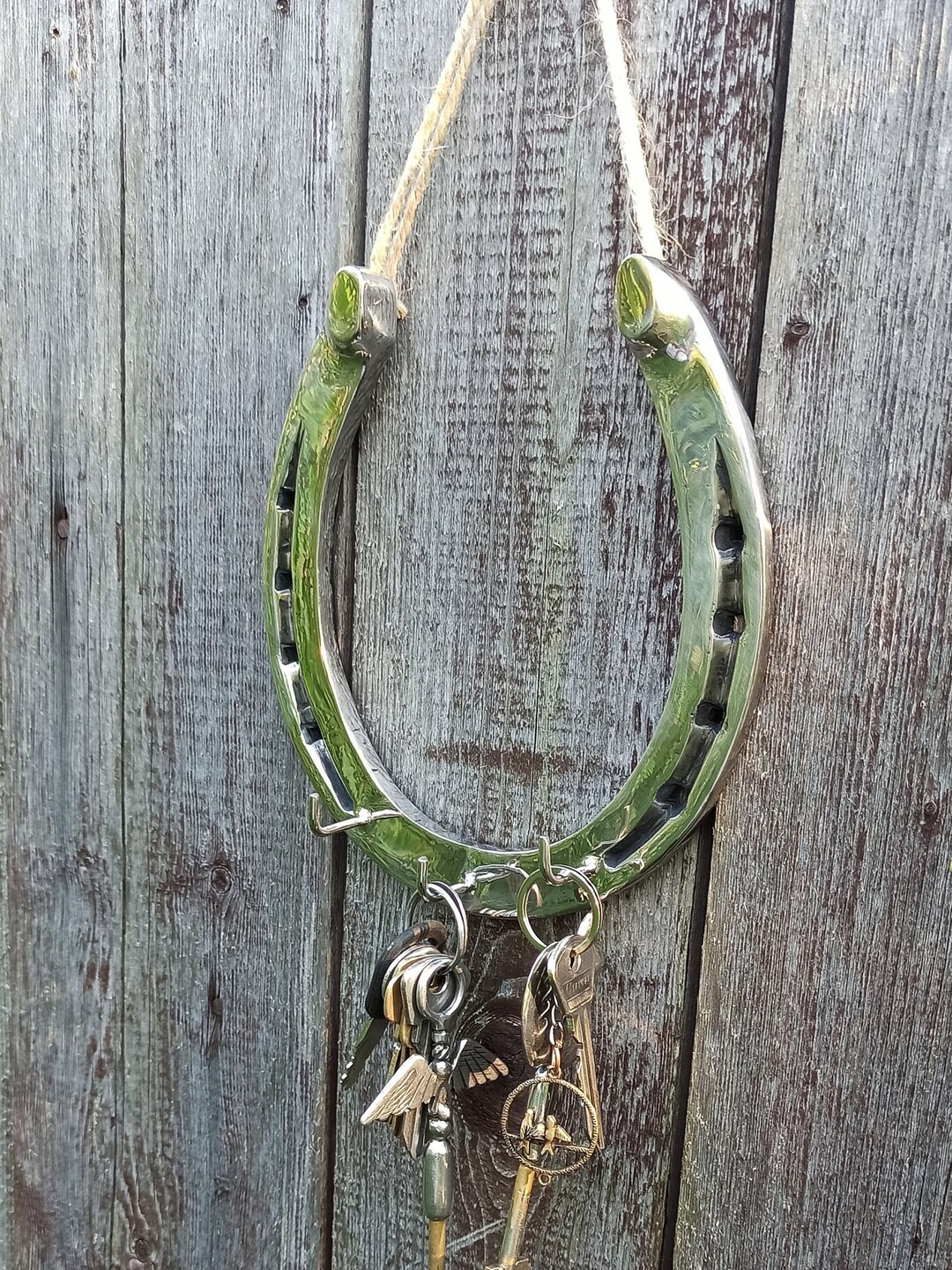Forged Horseshoe - Wall Key Holder, Board, Key Hook, Key Rack, Display ...